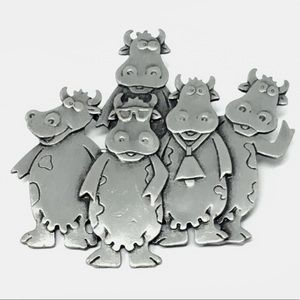 Vintage - JJ 1988 | Jewelry | Vintage Pewter Tone Cow Pin Jj 988 | Poshmark